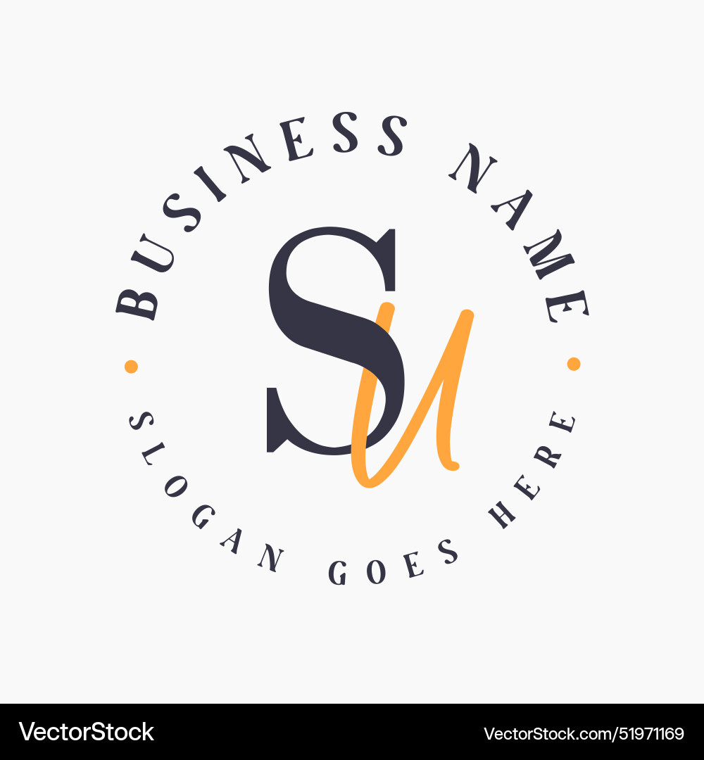 Elegant letter su initials logo for corporate Vector Image