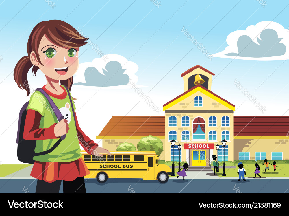 Going to school Royalty Free Vector Image - VectorStock