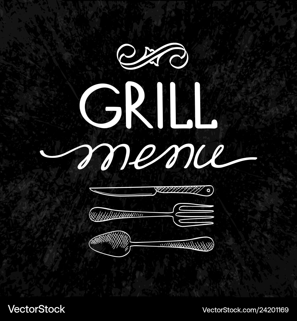 Grill menu typographical concept Royalty Free Vector Image