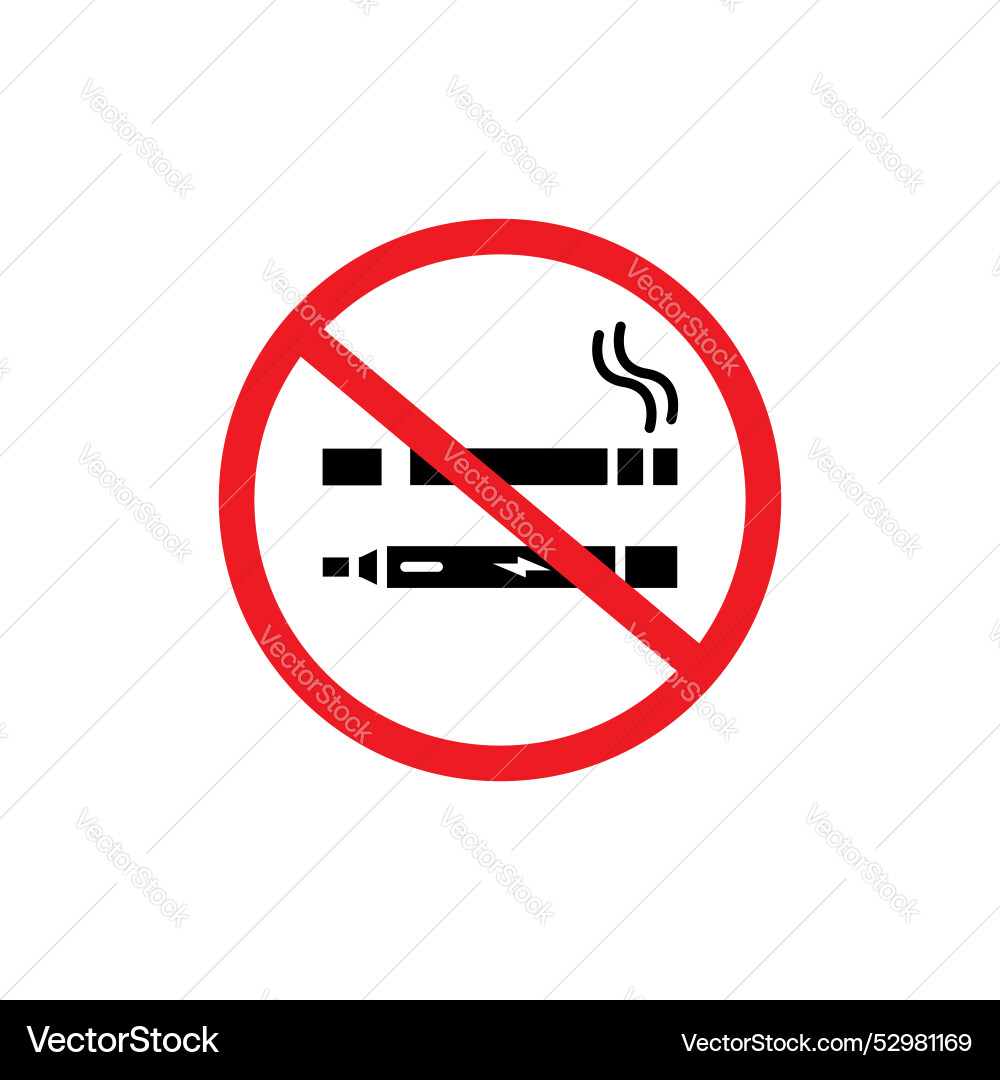 No smoking including electronic cigarettes sign Vector Image