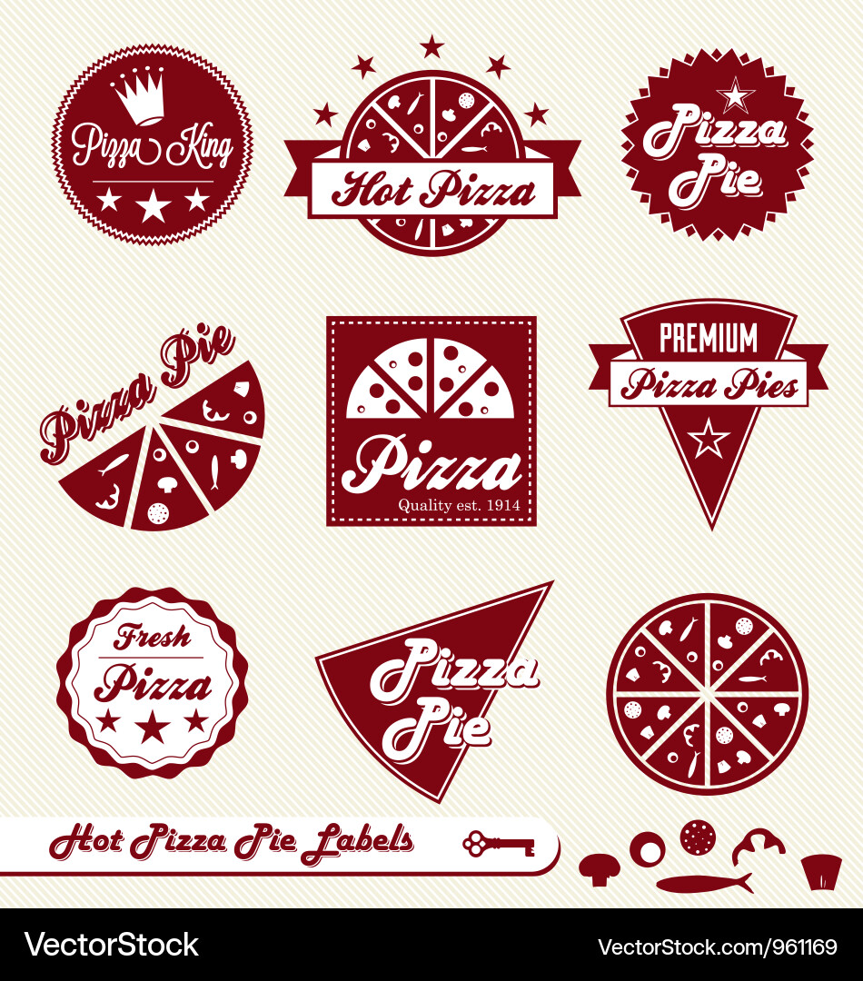 Pizza Labels & Badges Royalty Free Vector Image