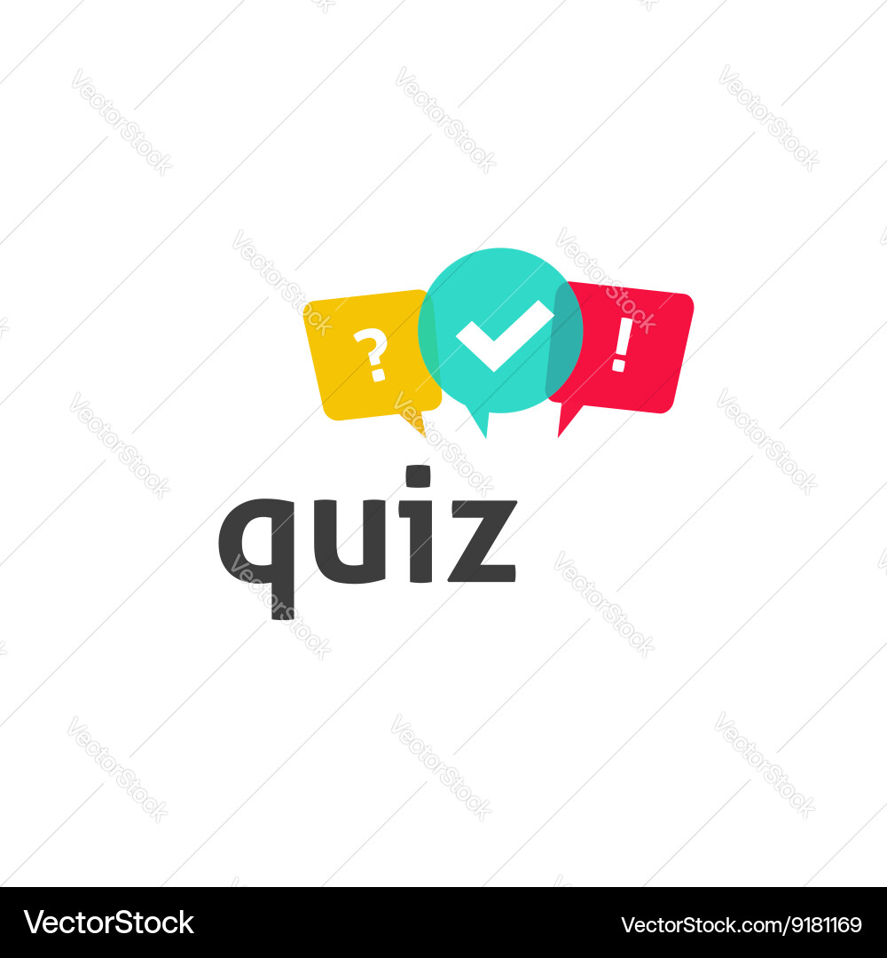 Quiz logo poll questionnaire icon Royalty Free Vector Image