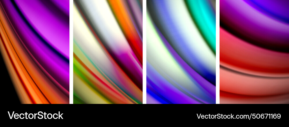 Rainbow style fluid color wave line background Vector Image