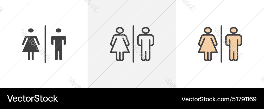 Restroom line icon set Royalty Free Vector Image