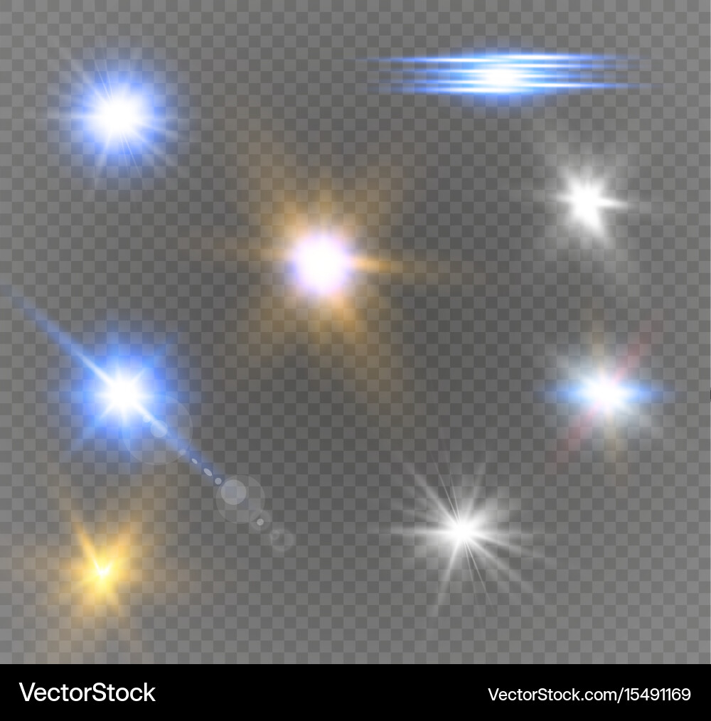 Star on a transparent backgroundlight effect Vector Image