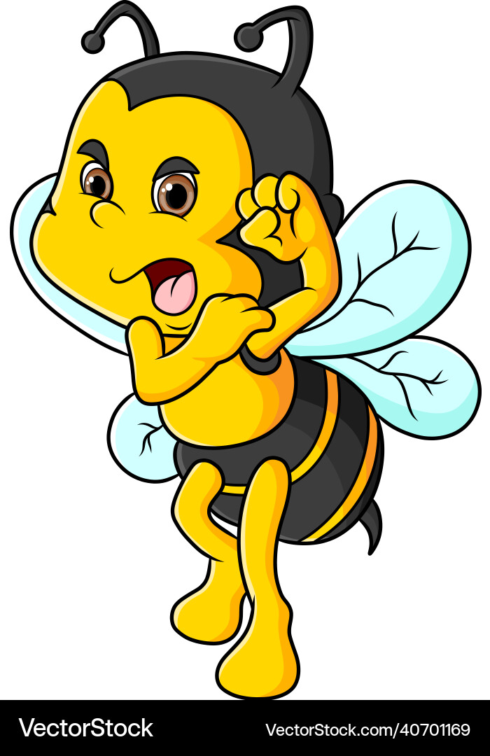Strongest bee is ready to fight and angry Vector Image