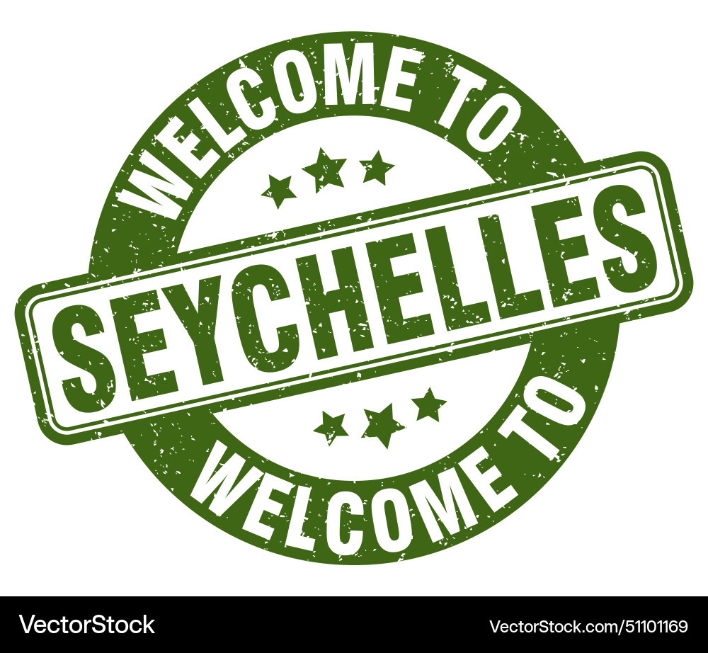 Welcome to seychelles stamp round sign Royalty Free Vector