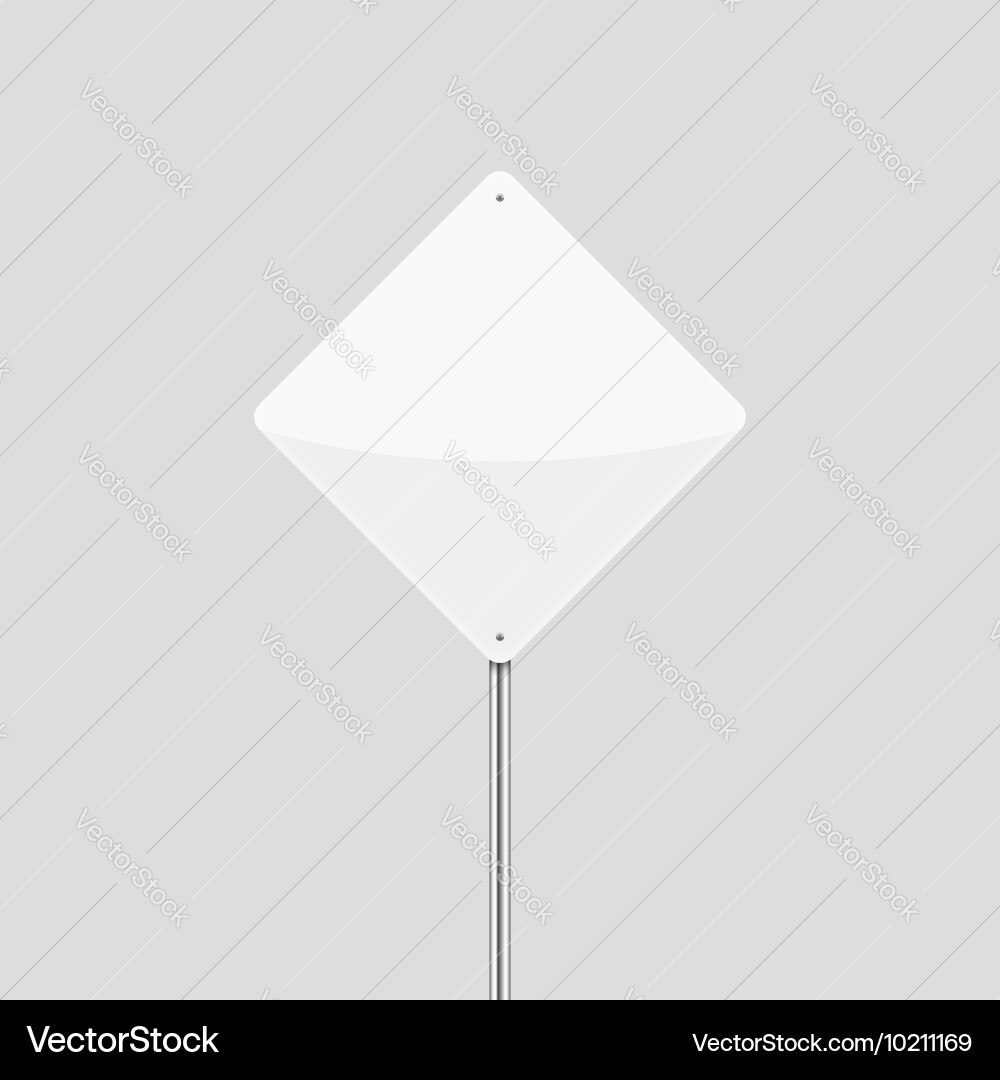 White Traffic Sign Mockup Royalty Free Vector Image