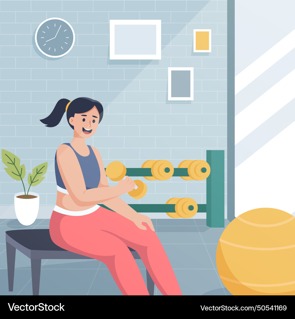 Workout gym flat design Royalty Free Vector Image