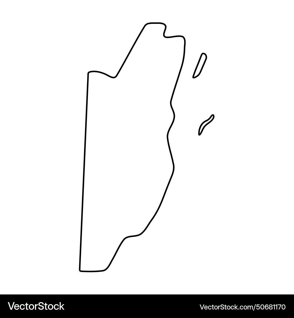 Belize simplified outline map Royalty Free Vector Image