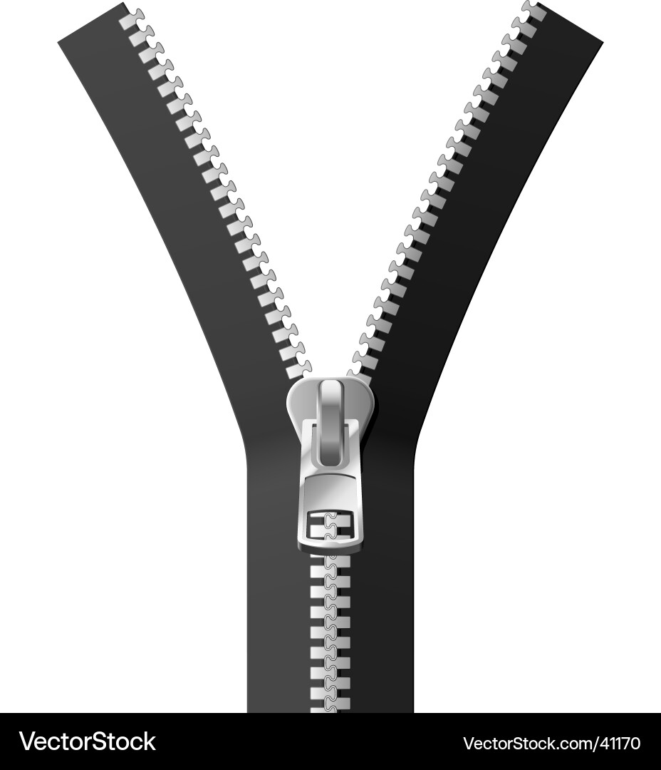 Black zipper Royalty Free Vector Image - VectorStock