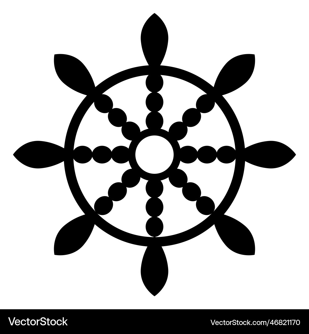 Buddhist dharma wheel icon Royalty Free Vector Image