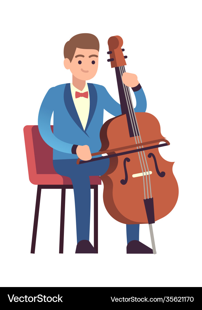 Cellist performance classic male musician Vector Image