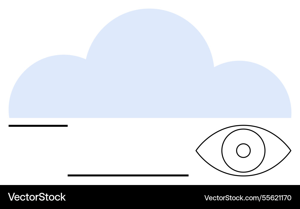 Cloud and eye symbolizing data vision Royalty Free Vector