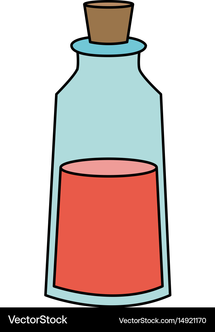 Color image cartoon small glass bottle essential Vector Image