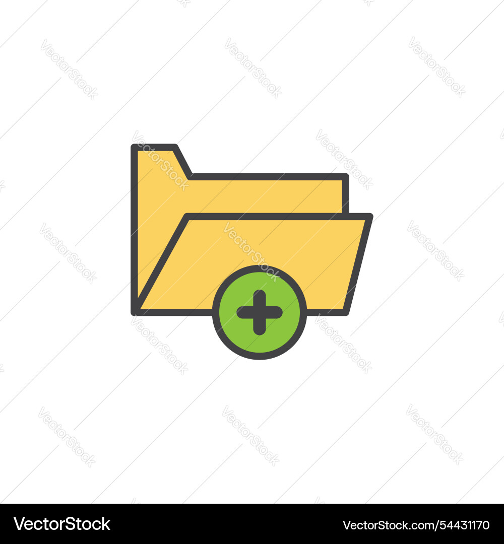 Create folder icon in colored version Royalty Free Vector