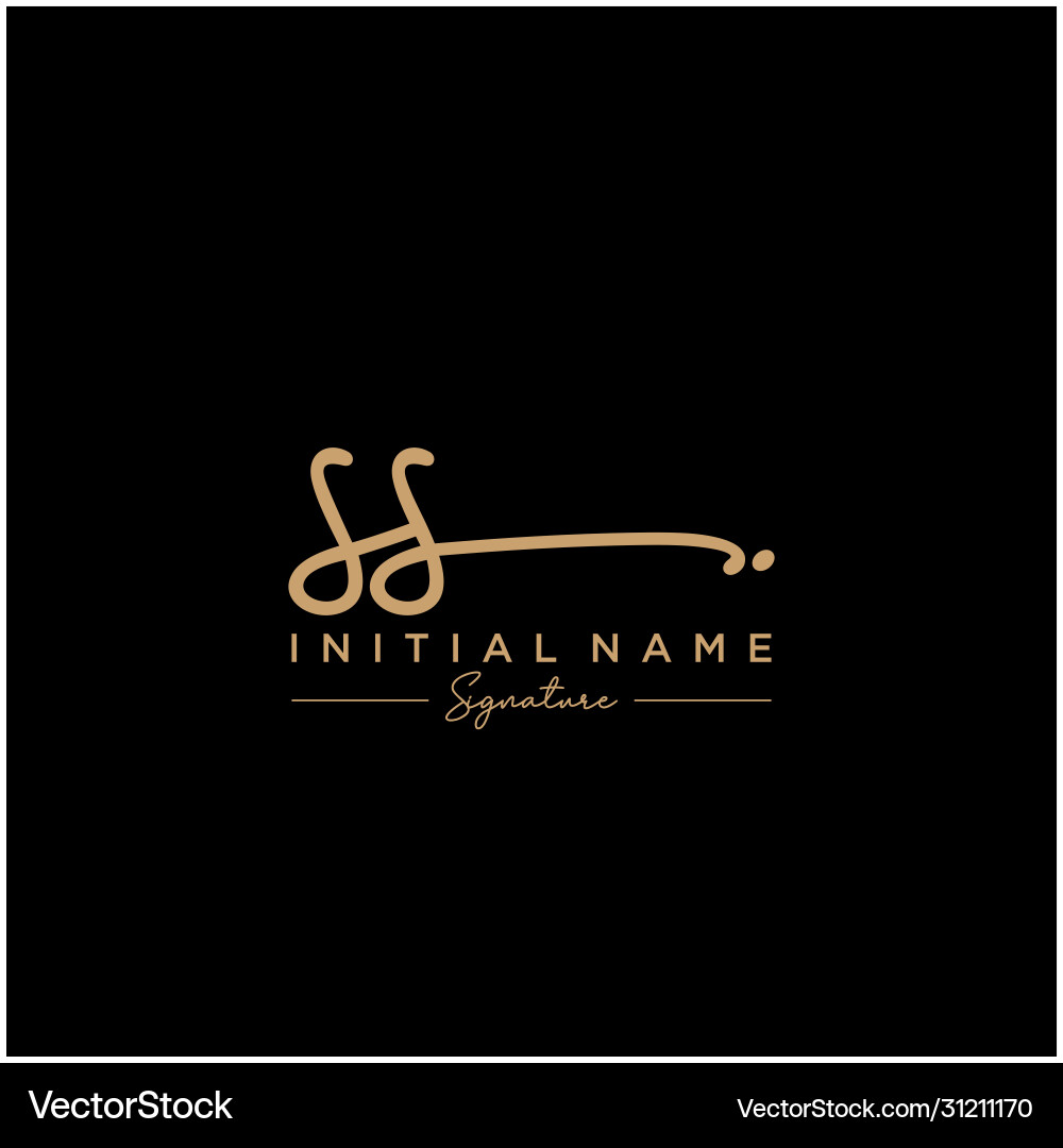 Elegant SS Signature Logo Royalty Free Vector Image