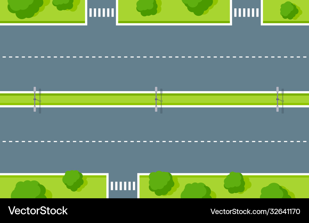 Empty highway top view road asphalt Royalty Free Vector