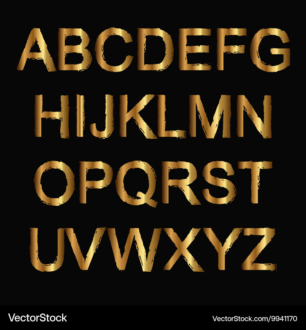 Gold font Royalty Free Vector Image - VectorStock
