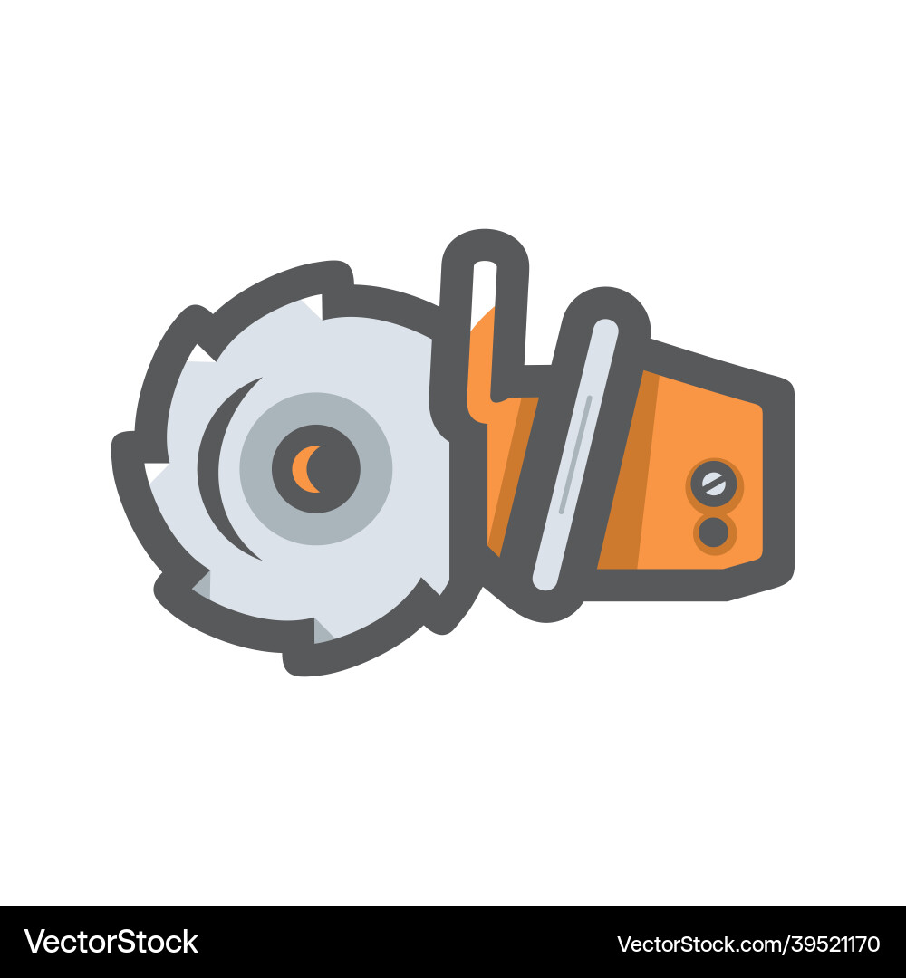 Grinder saw work tool icon cartoon Royalty Free Vector Image