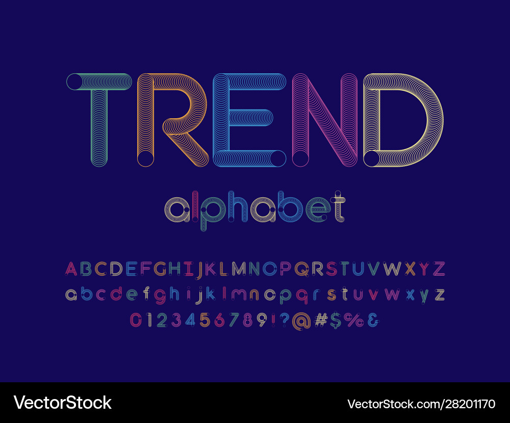 Line font Royalty Free Vector Image - VectorStock