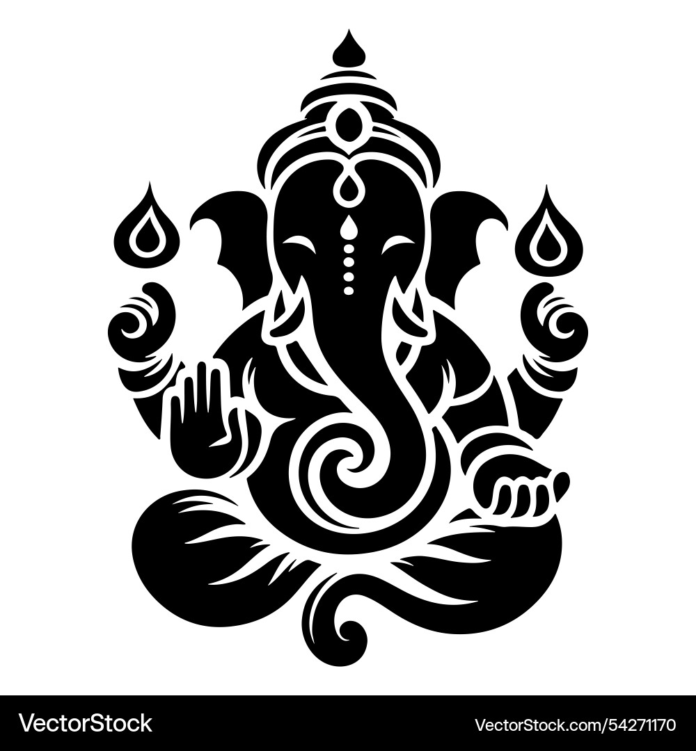 Lord ganesha on a white background Royalty Free Vector Image