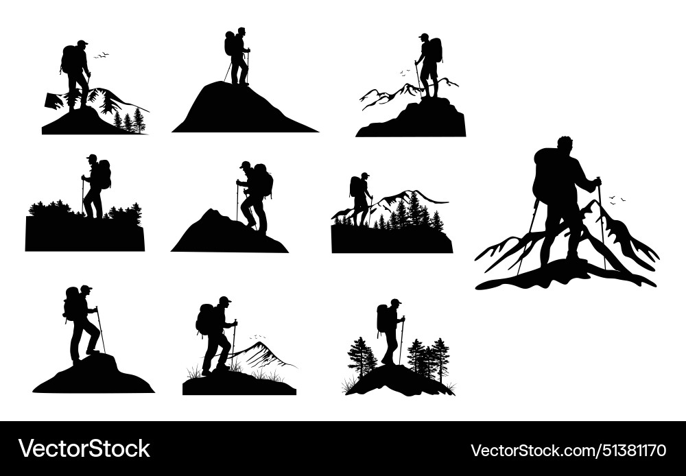 Man climbing on mountain people climbing Vector Image