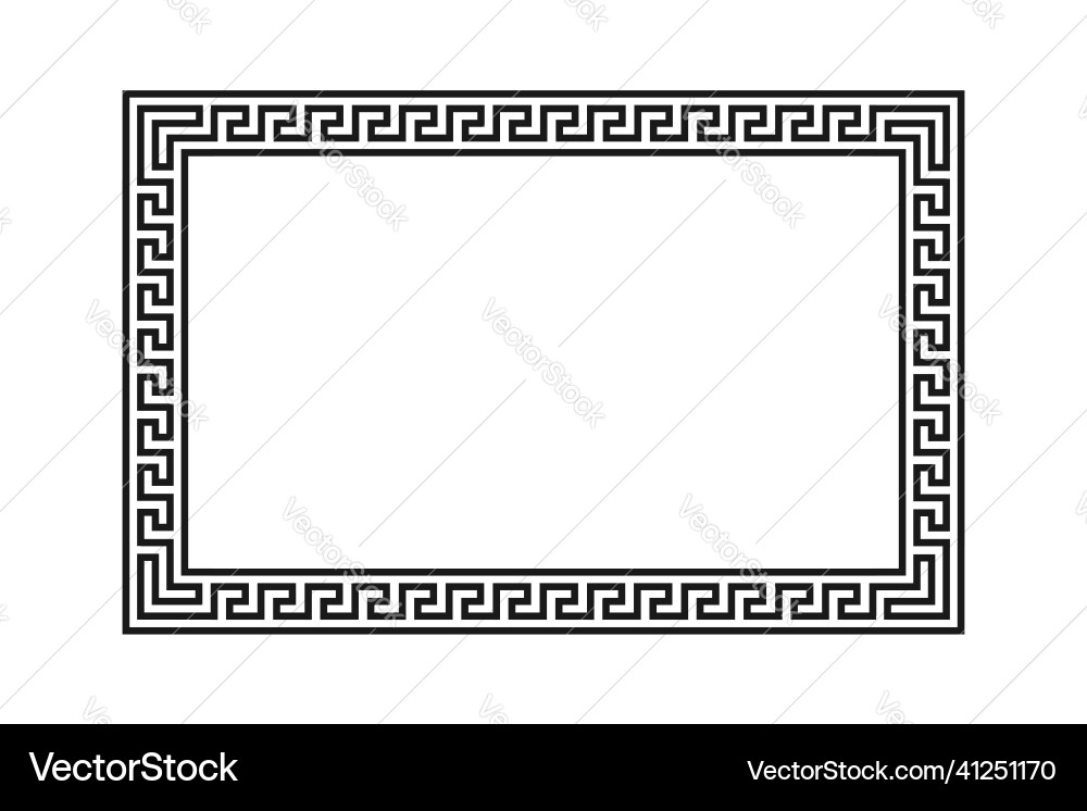 Meander rectangle frame Royalty Free Vector Image