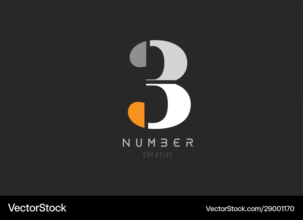 Modern Number 3 Logo Icon Royalty Free Vector Image