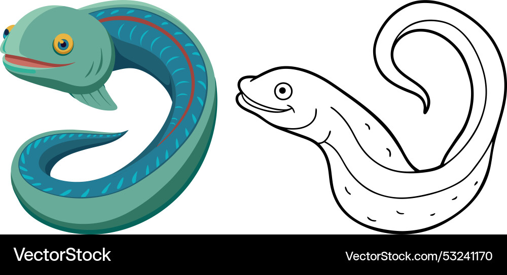 Moray eel art Royalty Free Vector Image - VectorStock