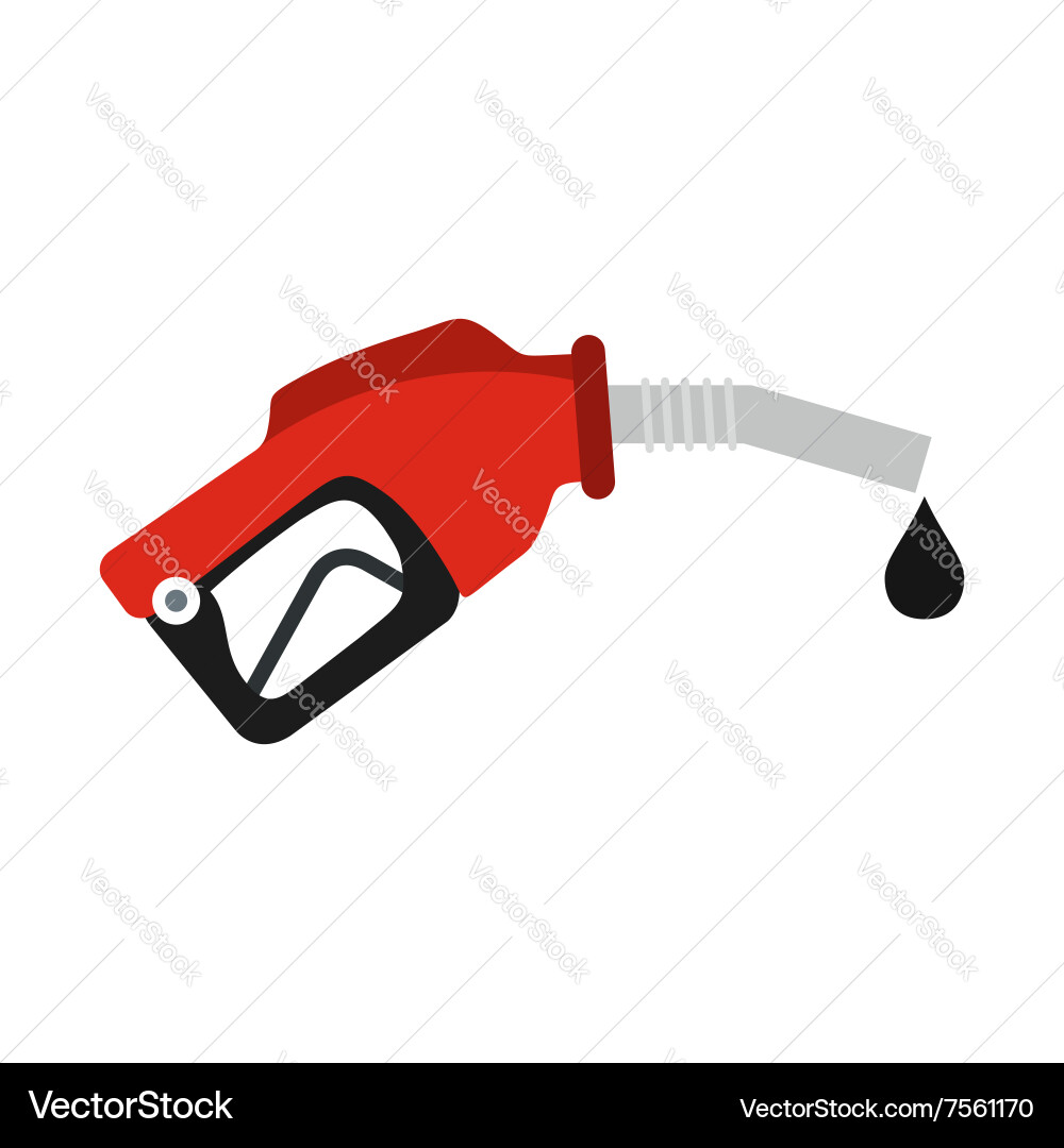 Red gas station gun flat icon Royalty Free Vector Image