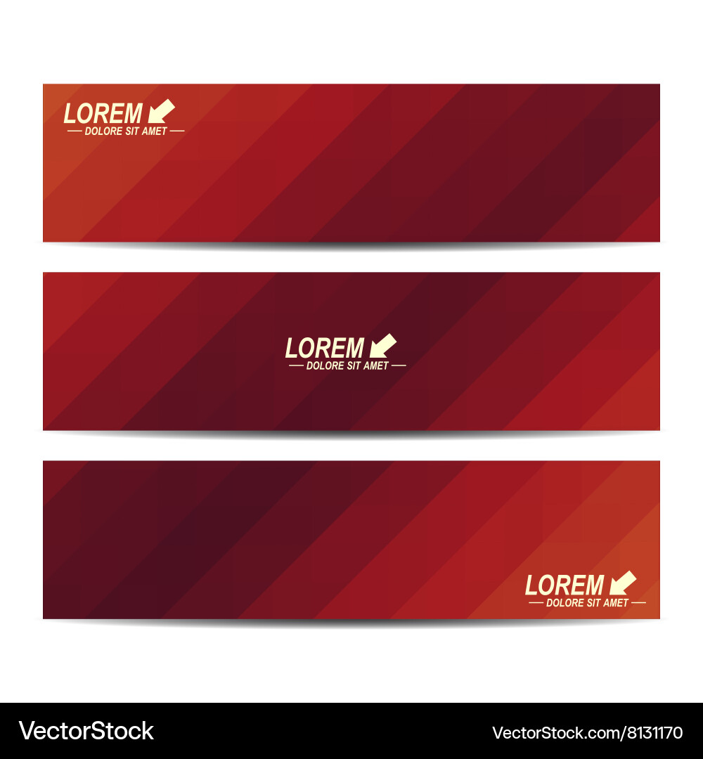 Red set of banners background with Royalty Free Vector Image