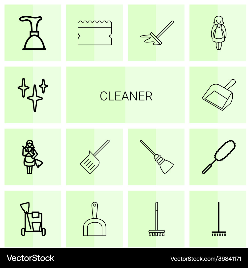 14 cleaner icons Royalty Free Vector Image - VectorStock