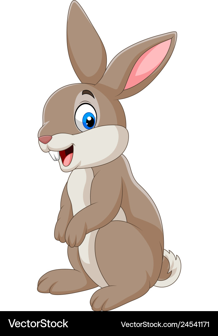 Cartoon happy rabbit isolated on white background Vector Image
