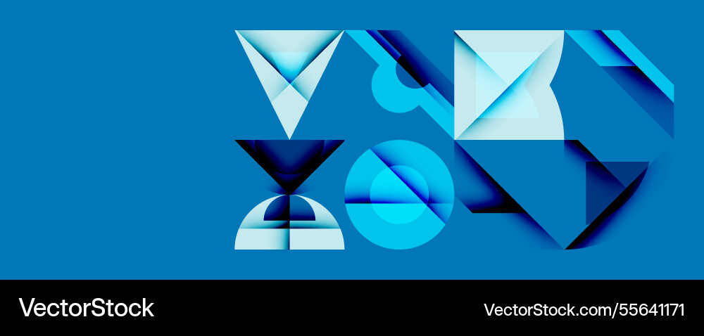 Circles squares lines abstract background Vector Image