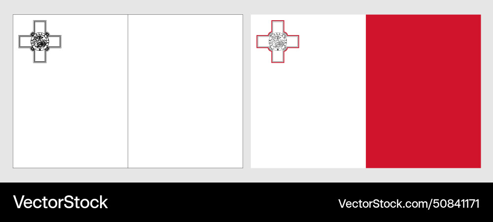 Coloring flag set of malta Royalty Free Vector Image