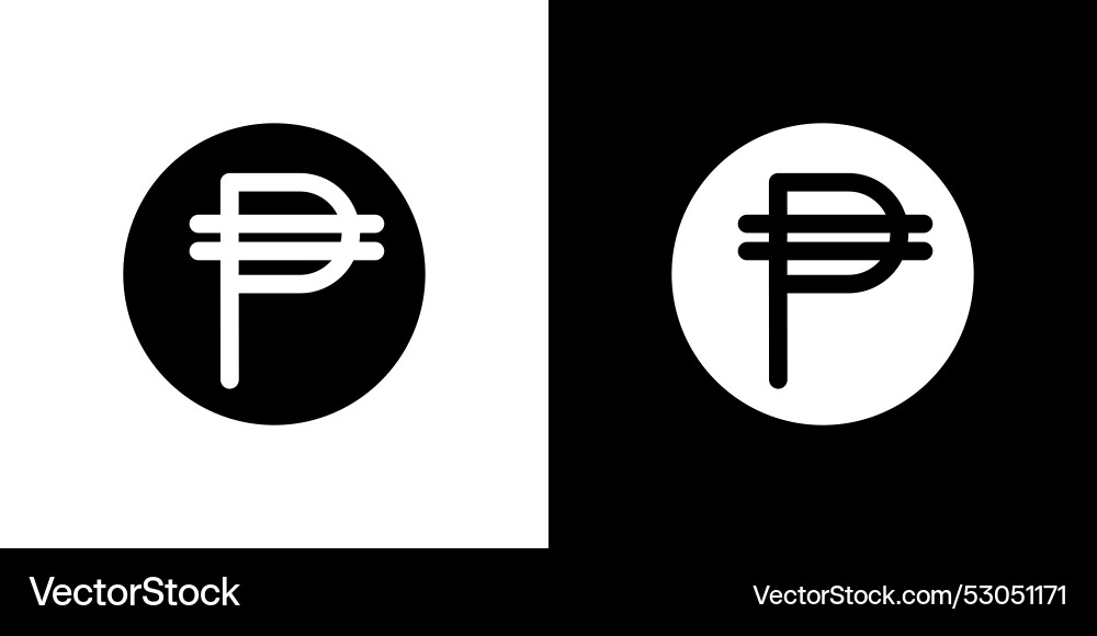 Cuba peso icon flat fill set collection Royalty Free Vector