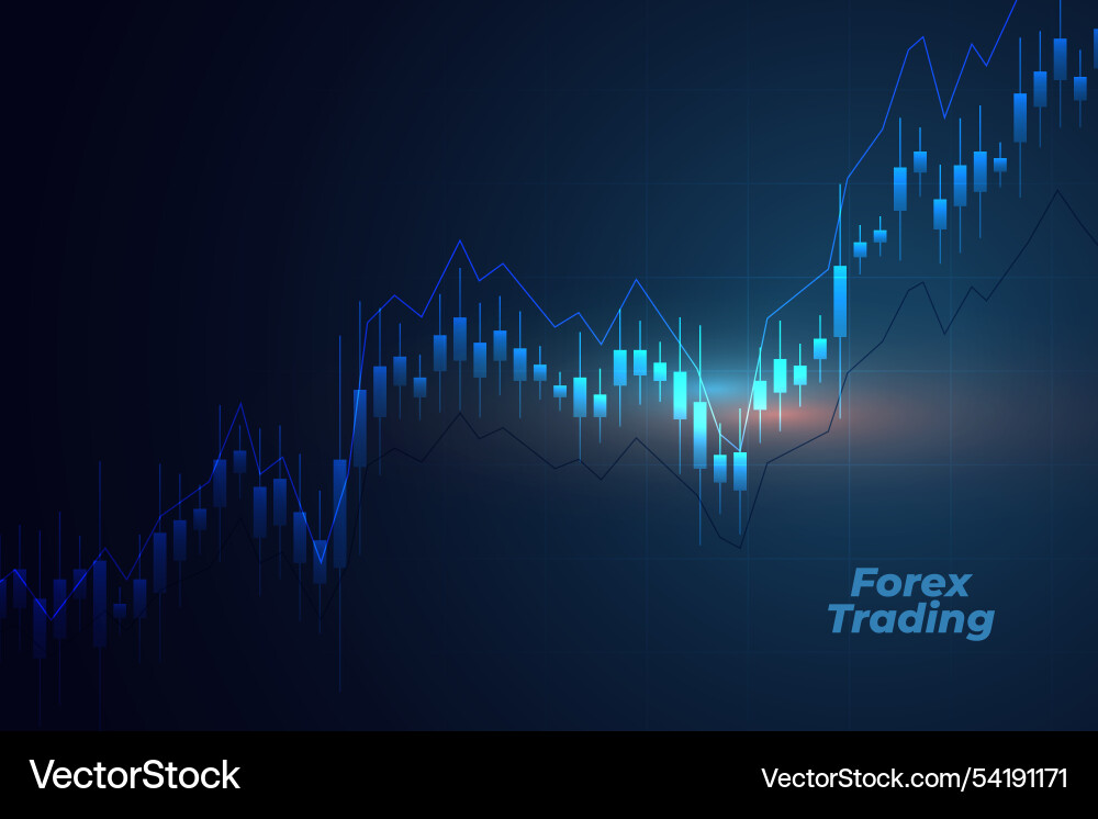 Forex trading background with candle stick chart Vector Image