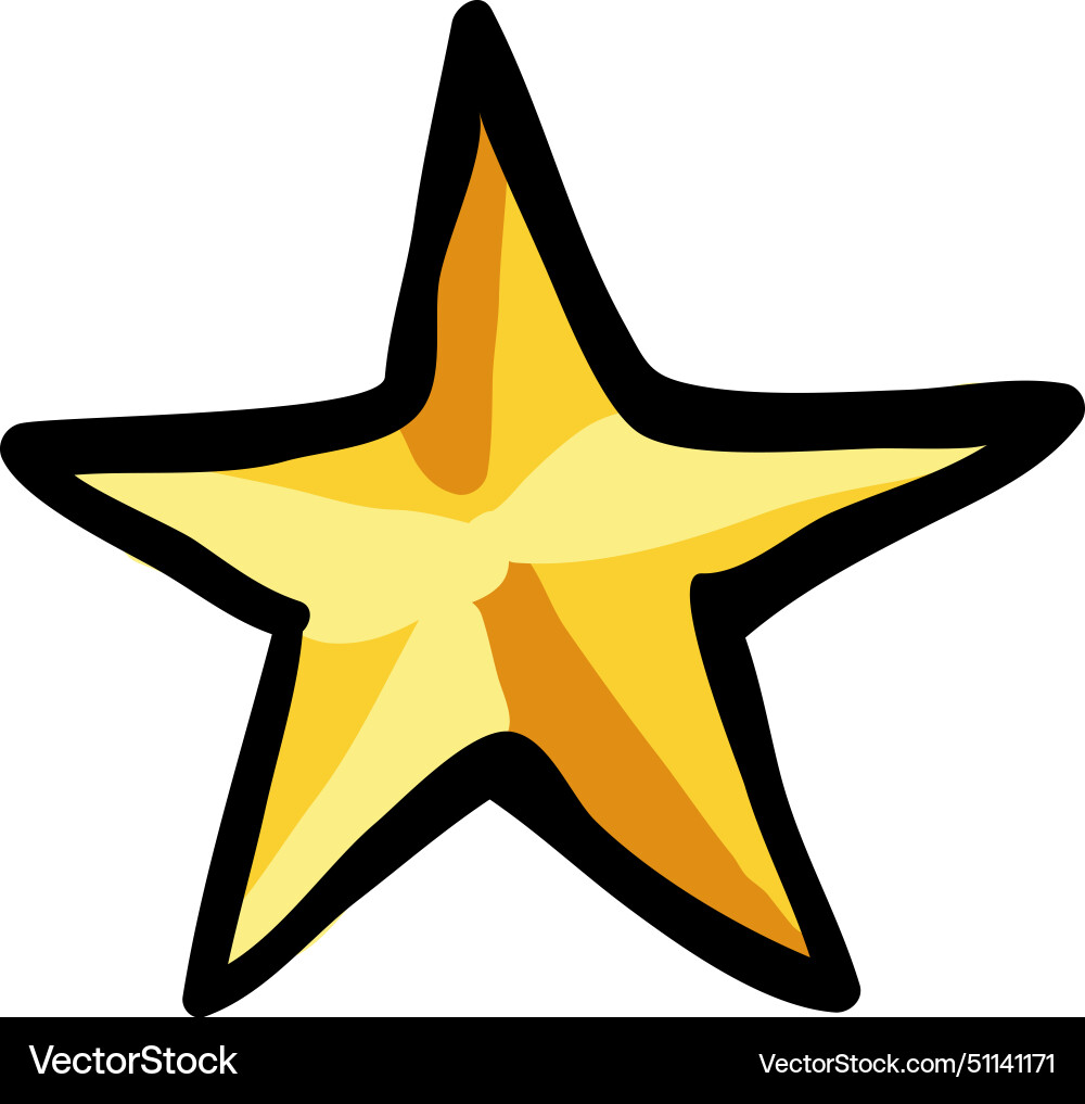 Golden star - hand drawn doodle icon Royalty Free Vector