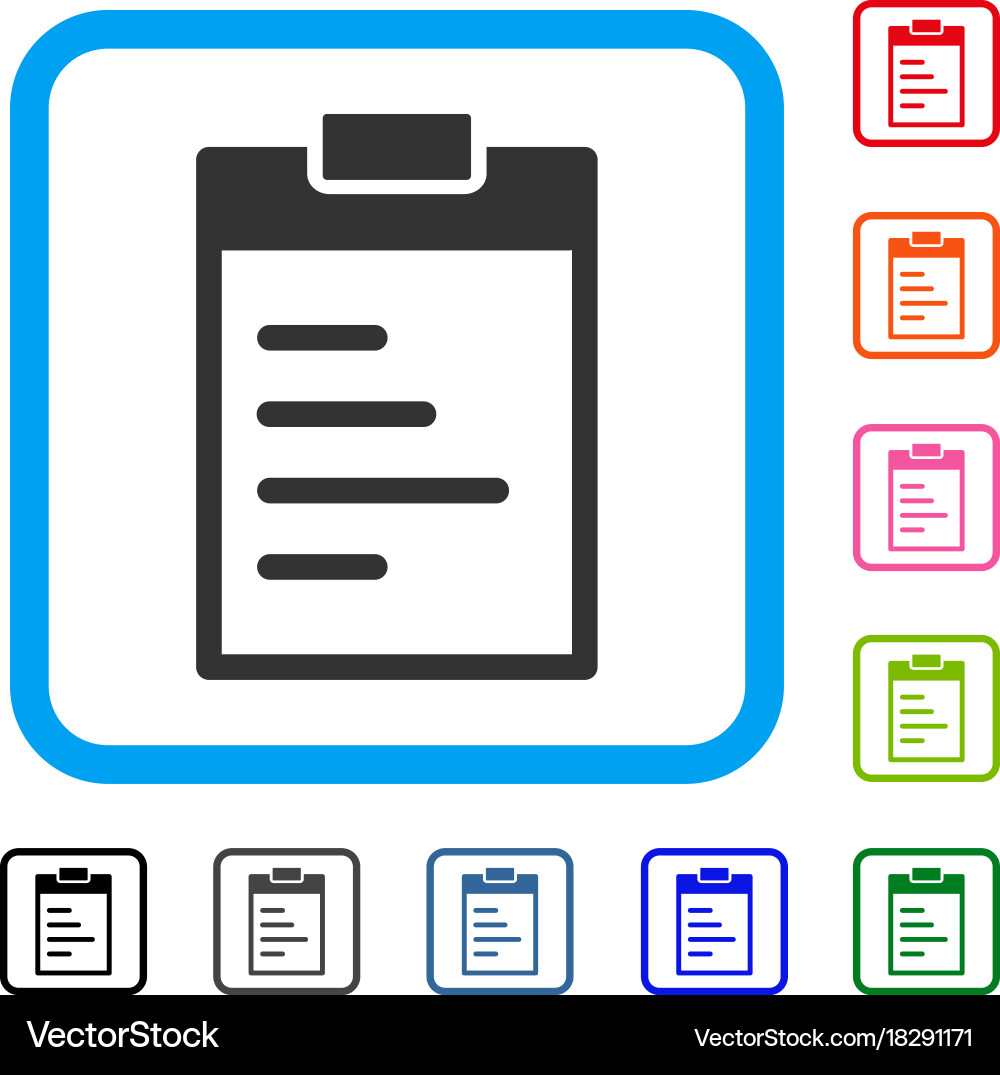 Inventory pad framed icon Royalty Free Vector Image