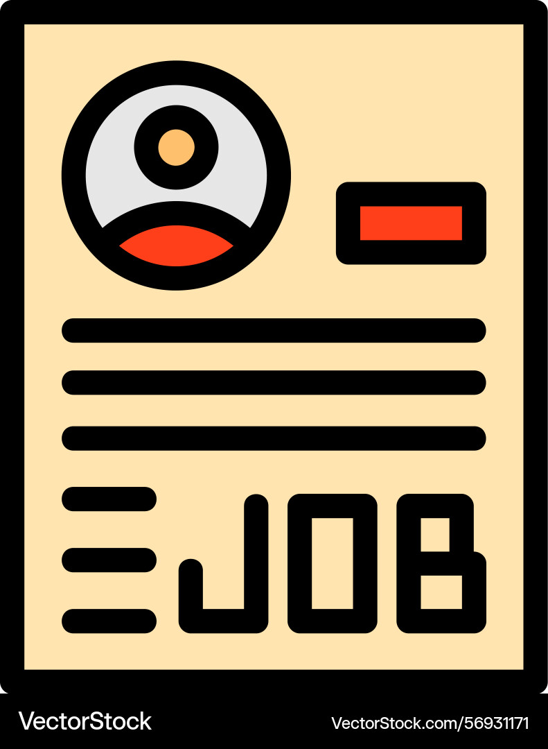 Job description line filled style icon design Vector Image