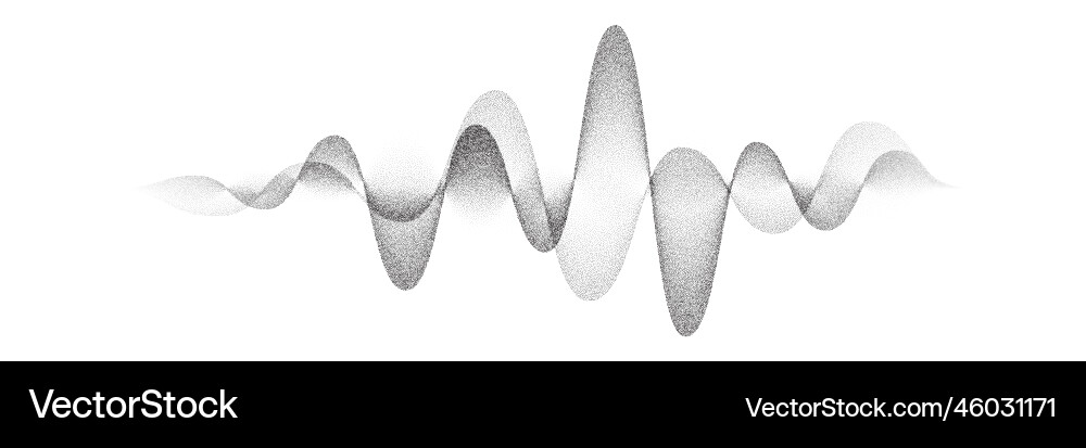 Noise grain sound wave tattoo pointillism dots Vector Image