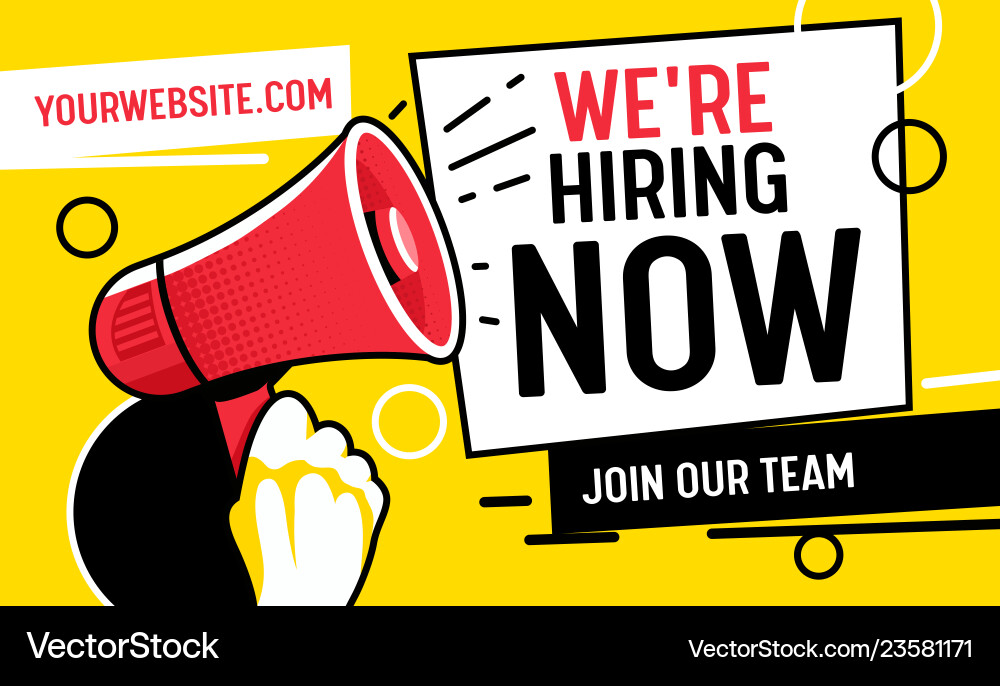 Now hiring vacancy concept poster banner Vector Image