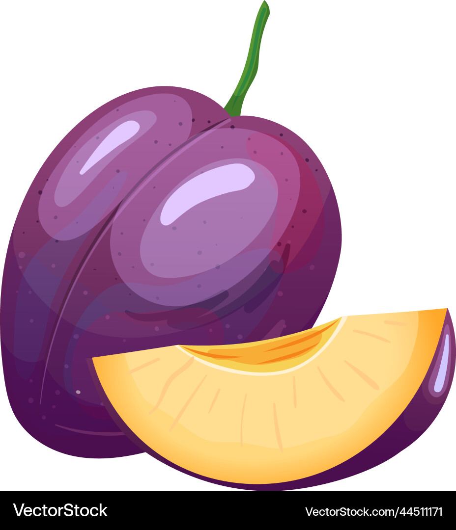 Purple plum cartoon Royalty Free Vector Image - VectorStock