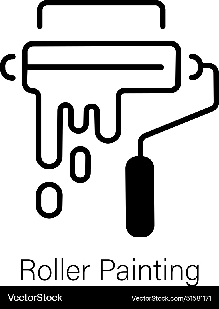 Roller painting Royalty Free Vector Image - VectorStock