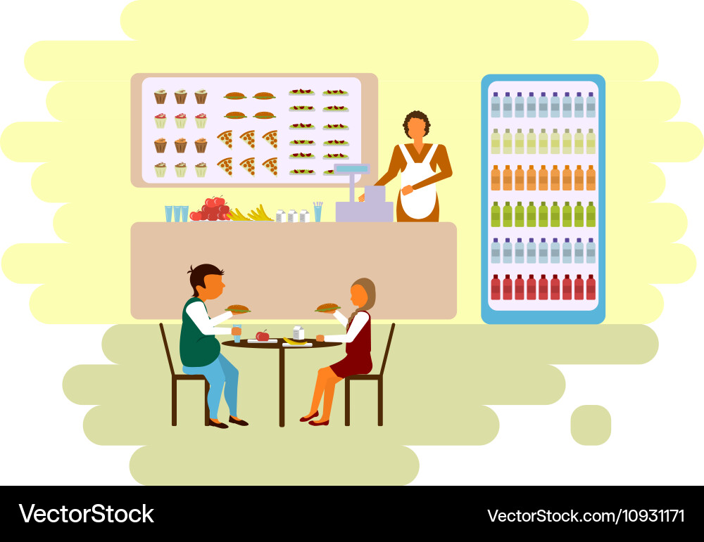 School dining-hall Royalty Free Vector Image - VectorStock