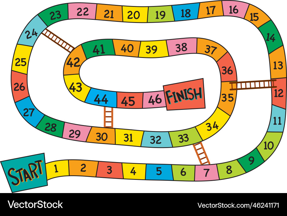 Simple board game template for children Royalty Free Vector