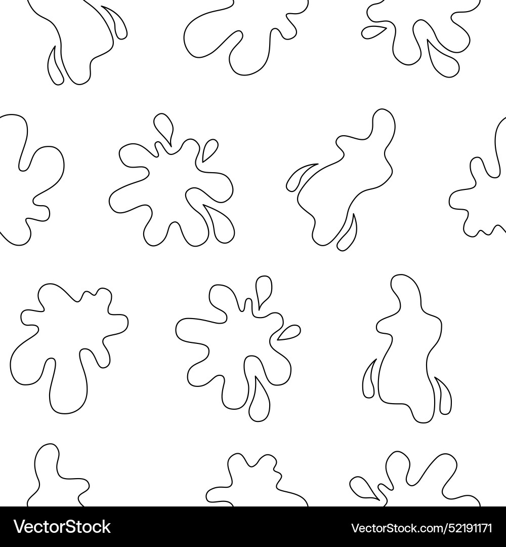 Splash ink blot seamless pattern coloring page Vector Image