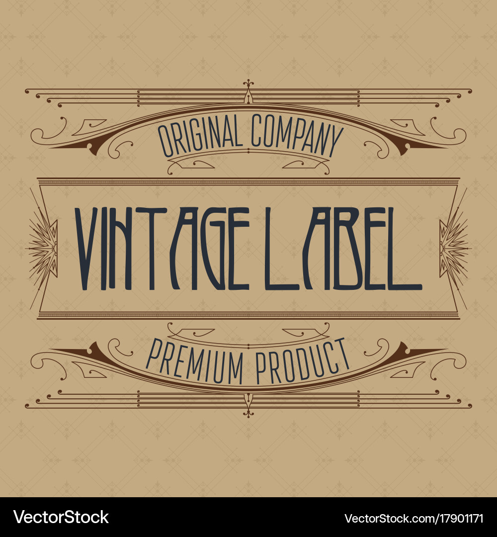 Vintage typographic label premium Royalty Free Vector Image
