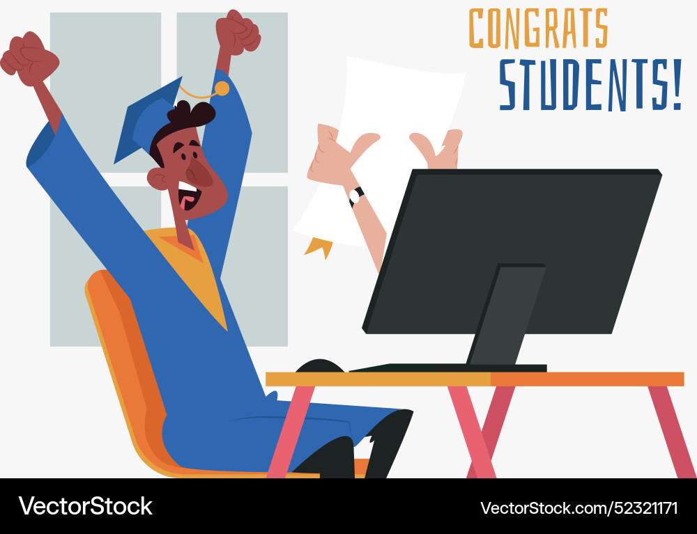 Virtual Graduation Ceremony Concept Royalty Free Vector
